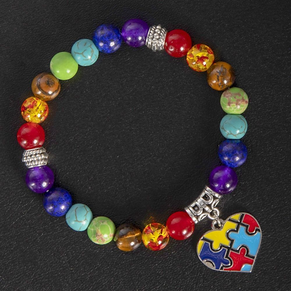 2 Pcs Colorful Autism Awareness Bracelets Alloy Autism Awareness ...