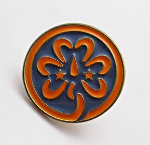 World Trefoil Award - Girl Scouts - Stars - Orange - Vintage Lapel Pin ...