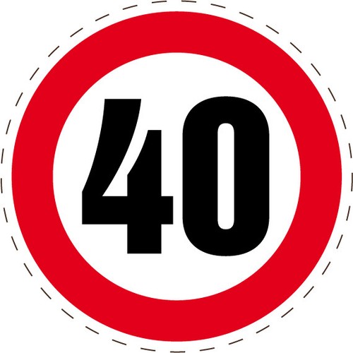 LIMITATION 40 KMH VITESSE Velocità LIMITE Sticker Vinyl AUTO MOTO Car ...