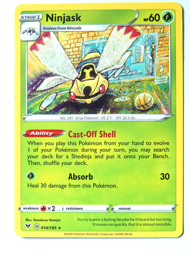 Ninjask 014/185 (NM, Pokemon Card, Vivid Voltage, 2020, Grass, Rare) | eBay
