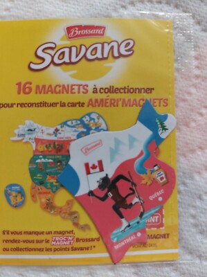 MAGNET SAVANE BROSSARD carte de l'AMERIQUE -QUEBEC-MONTREAL NEUF SOUS ...