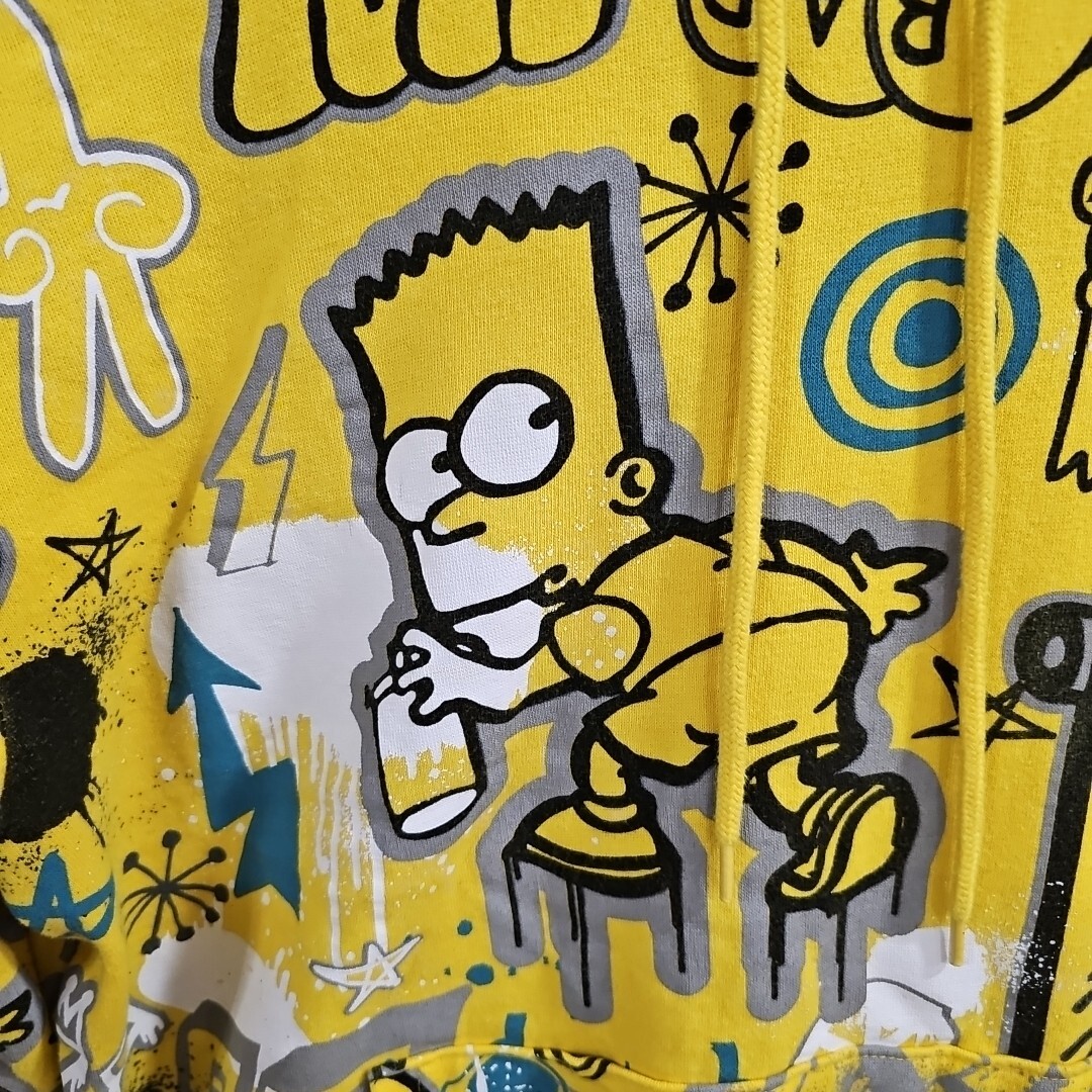 The Simpsons Bart Simpson Graffiti Yellow Pullover Ho… - Gem