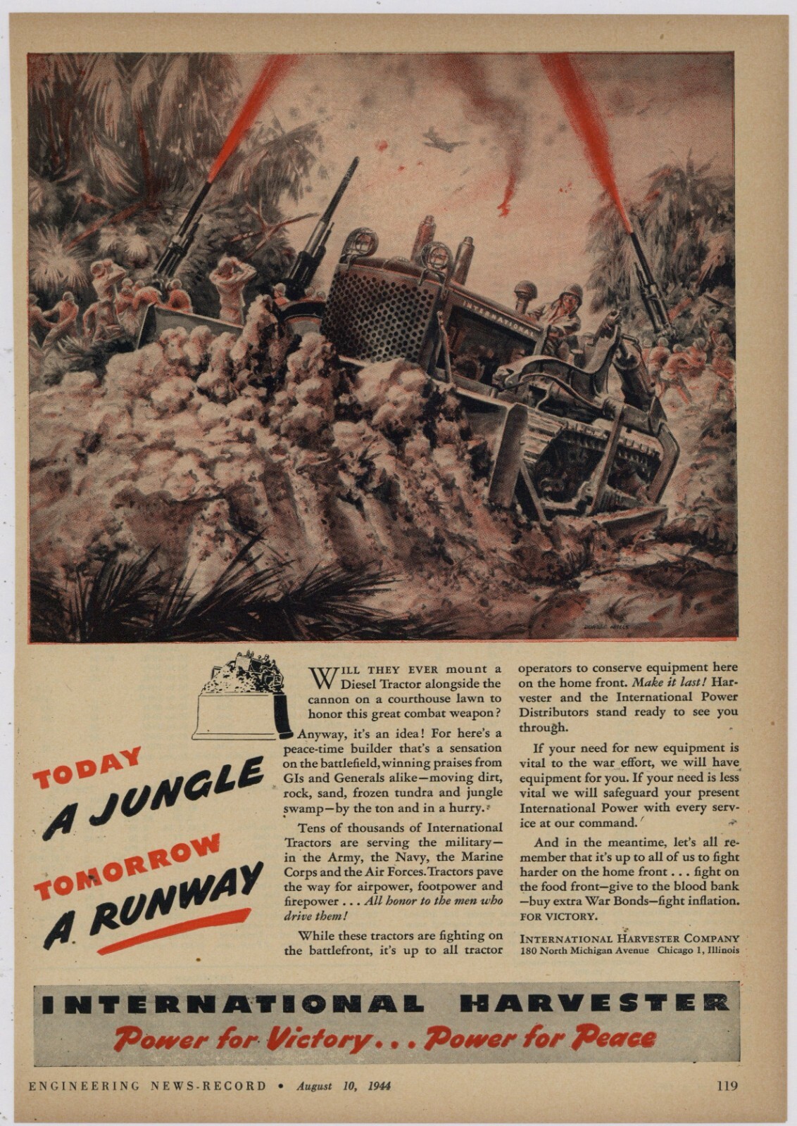 1944 International Harvester Ad: Diesel Crawler Tractor - World War Two ...