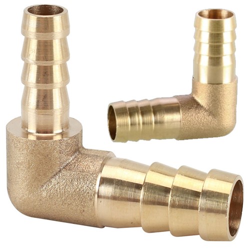 90° Brass Barb Right Angle Fittings Reducing Hose Joiner Fuel Connector ...