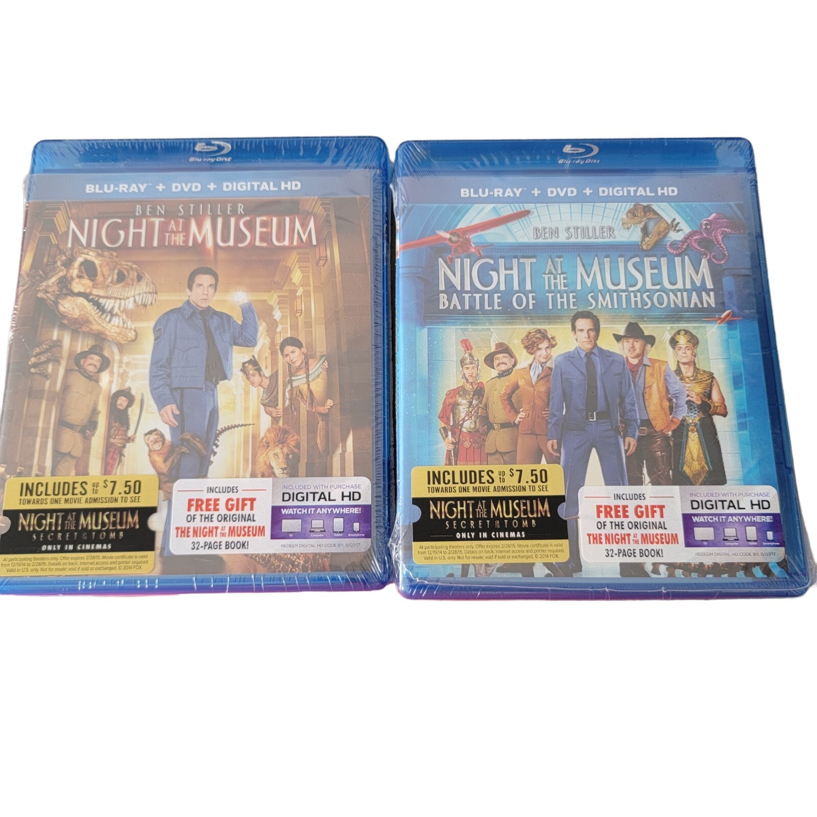 Night at the Museum & Battle of the Smithsonian Blu-ray DVD digital NEW ...