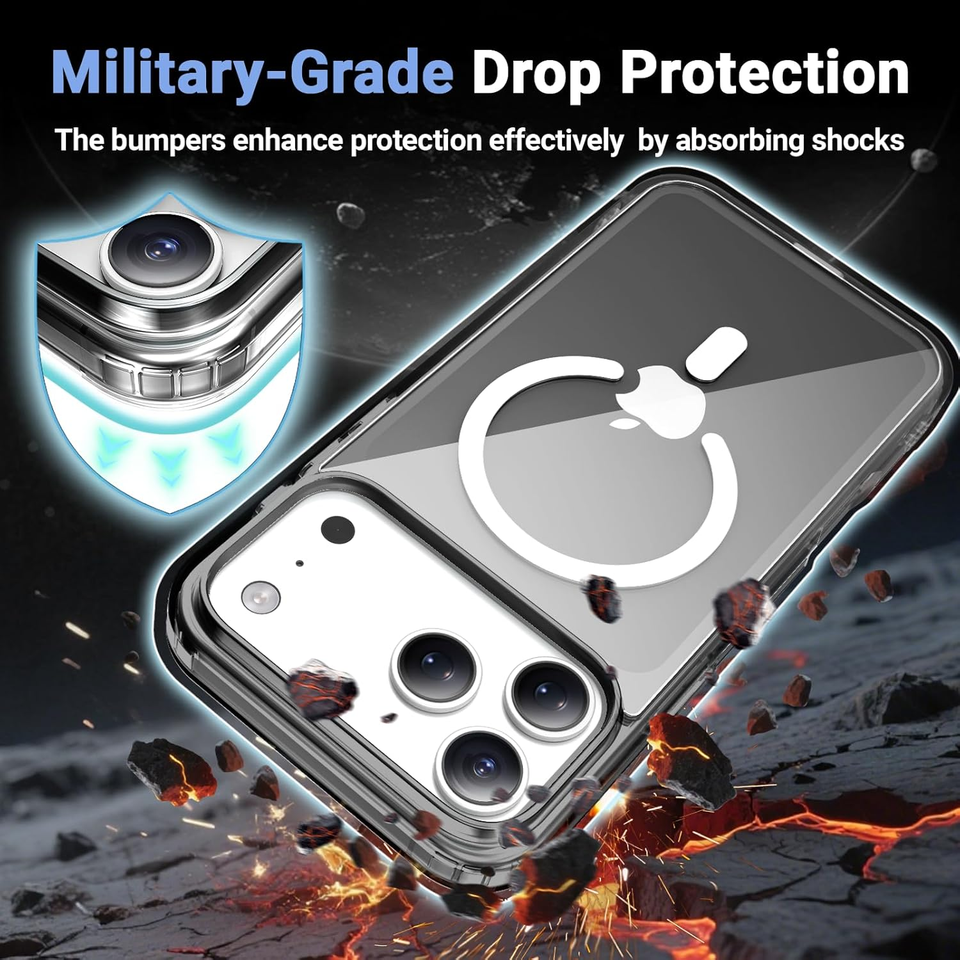 for Iphone 17 Pro Case Clear with Screen Protector, Compatible with ...