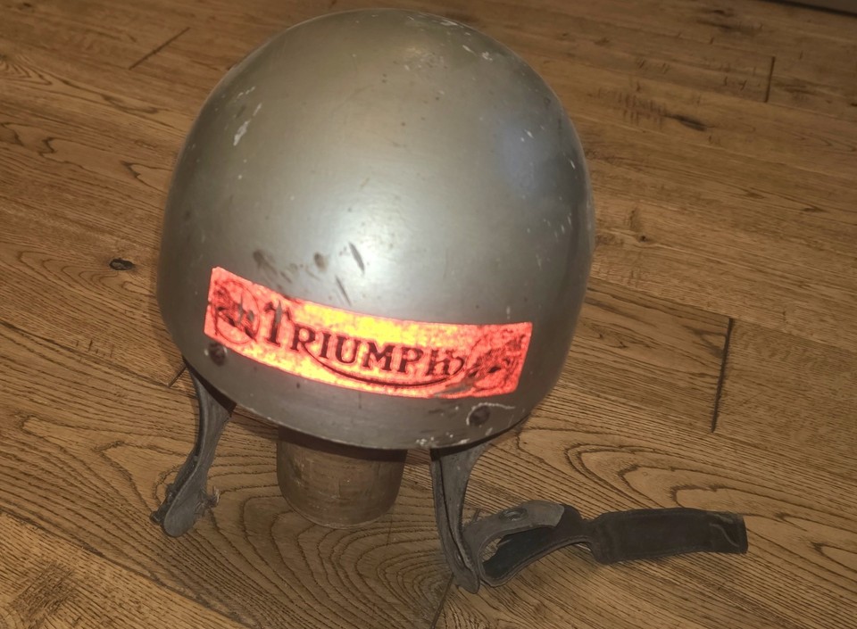 Vintage Retro Triumph Classic Motorcycle Half Helmet Pudding bowl Basin ...