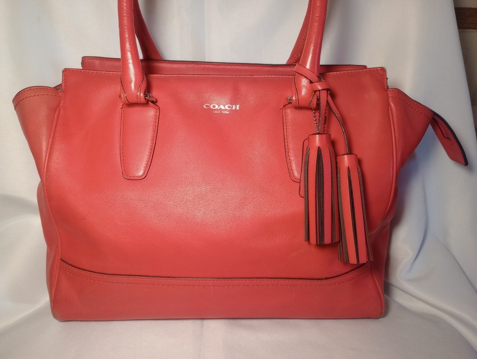 Coach Legacy Leather Candace Carryall Coral 24201 Purse Bag Handbag EUC ...