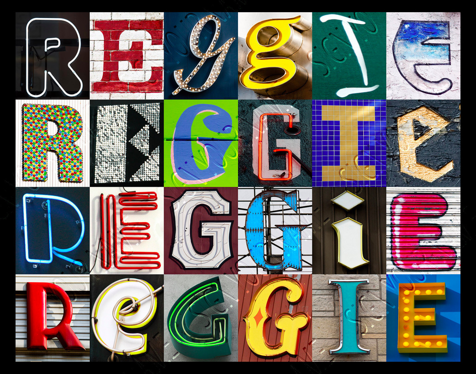 REGGIE Name Poster featuring photos of actual sign letters | eBay