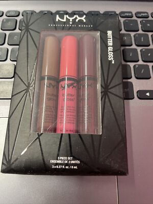 NYX Professional Butter Gloss 3 Piece Creamy Lip Set BLGSET10 NIB New ...