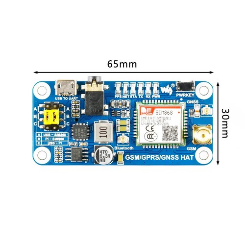 GSM/GPRS/GPS SIM868 Expansion Board for Arduino, Raspberry Pi 4B Zero ...