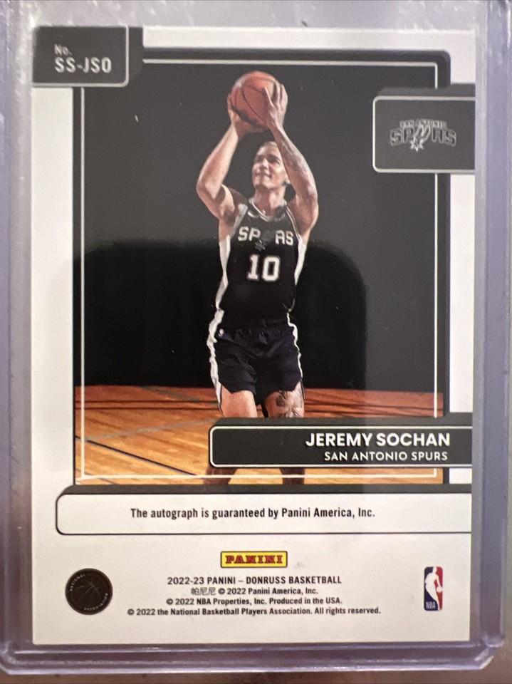 2022-23 Donruss Signature Series Jeremy Sochan RC Auto SS-JSO Spurs ...