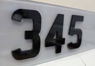 3mm GLOSS BLACK 4D LASER CUT LETTERS for NUMBER PLATES 3M (14 Letters ...