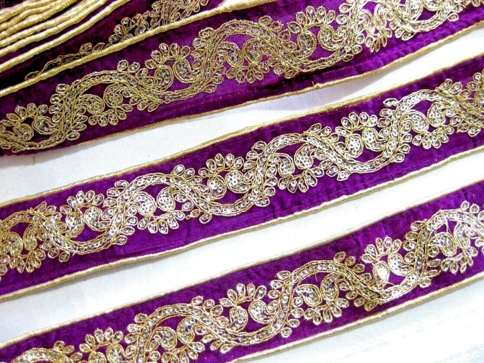 Samt-Borte mit Pailletten verschiedene Farben,ca.50mm lfm B307 | eBay