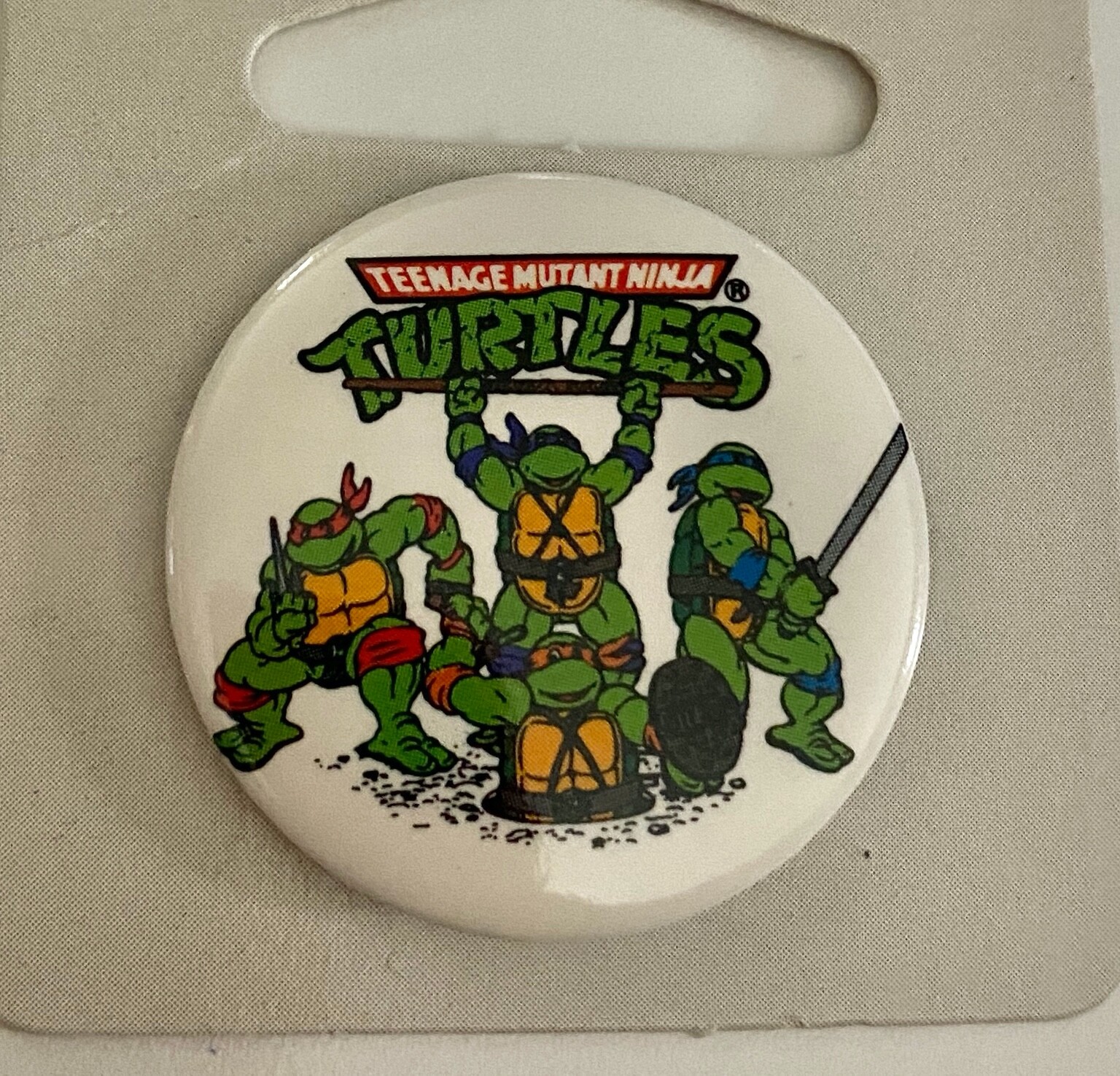 Vintage 1980s Teenage Mutant Ninja Turtles TV Show Pinback Button 1.5 ...