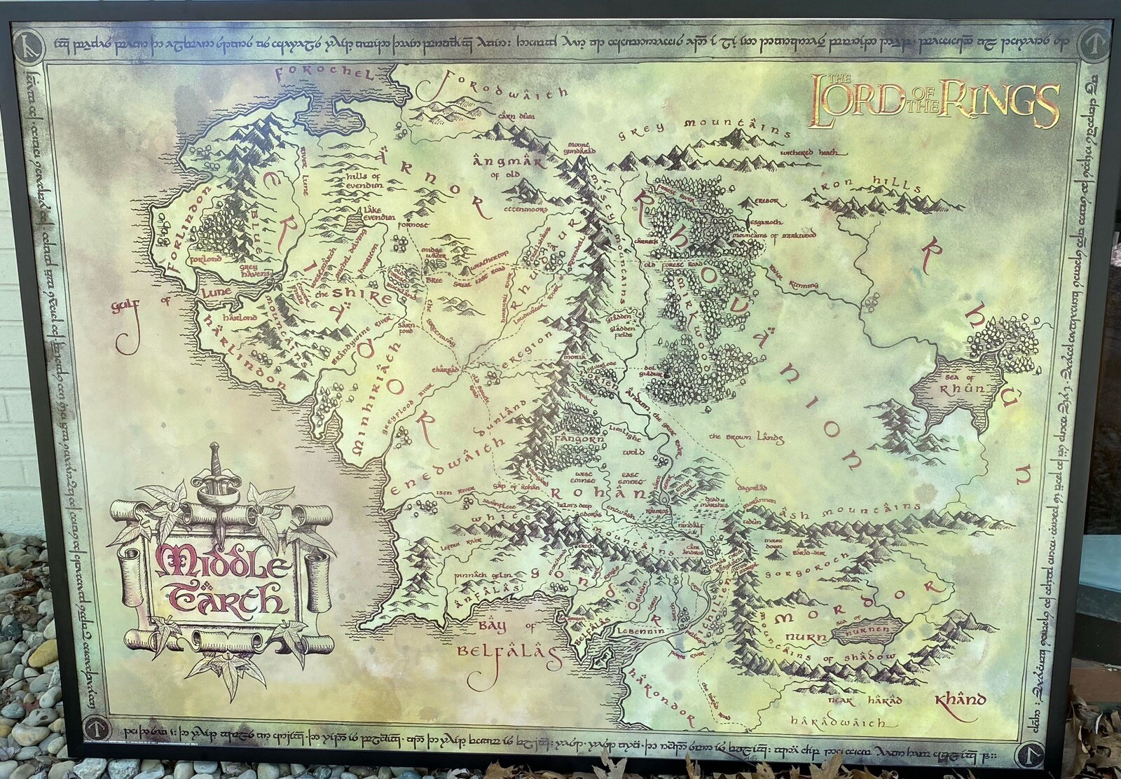 LOTR Framed Map of Middle Earth | eBay