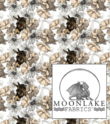 Donkey Portrait Fabric 100% Cotton | eBay