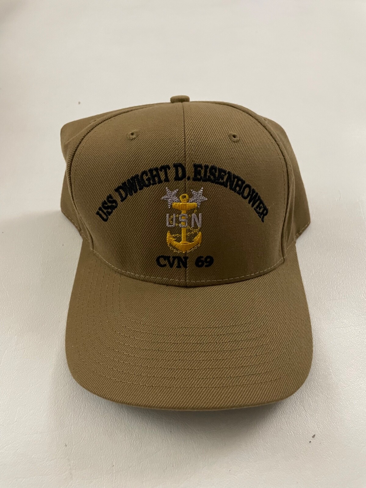 The Corps USS Dwight D. Eisenhower CVN 69 Beige Baseball Cap Hat One ...