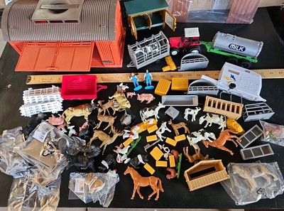 New-Ray Barn Set Animals Fencing Trailers Accessories Schleich Toy ...