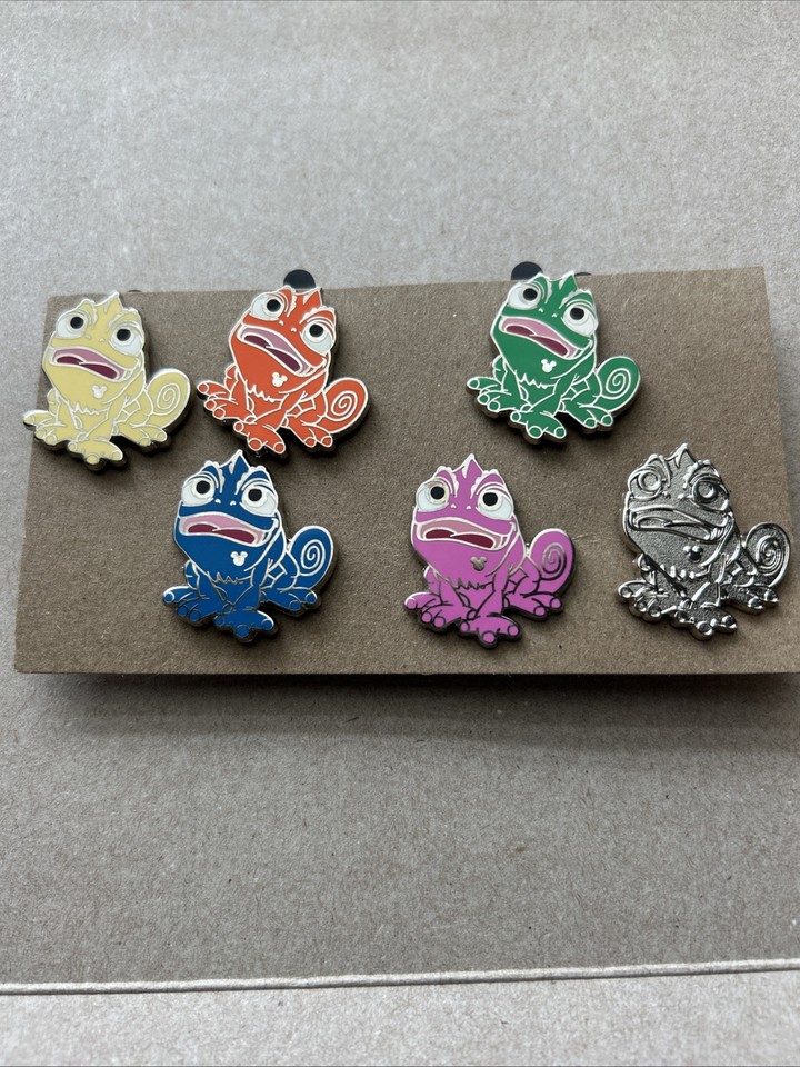 🦎 Disney Tangled Colorful Pascal 6 Pin Set - Rapunzel's Pascal ...