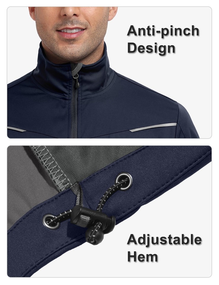 Men's Lightweight Softshell Jackets Waterproof Removable Sleeve for ...