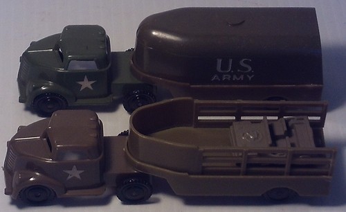 1960's PYRO US ARMY MILITARY SEMI CAB TRUCK STAKE TRAILER JEEP ...