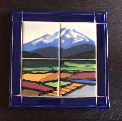 PAUL LEWING - Hand Made Tile 4 Piece Collage NW Artist Seattle Ferry Mt ...