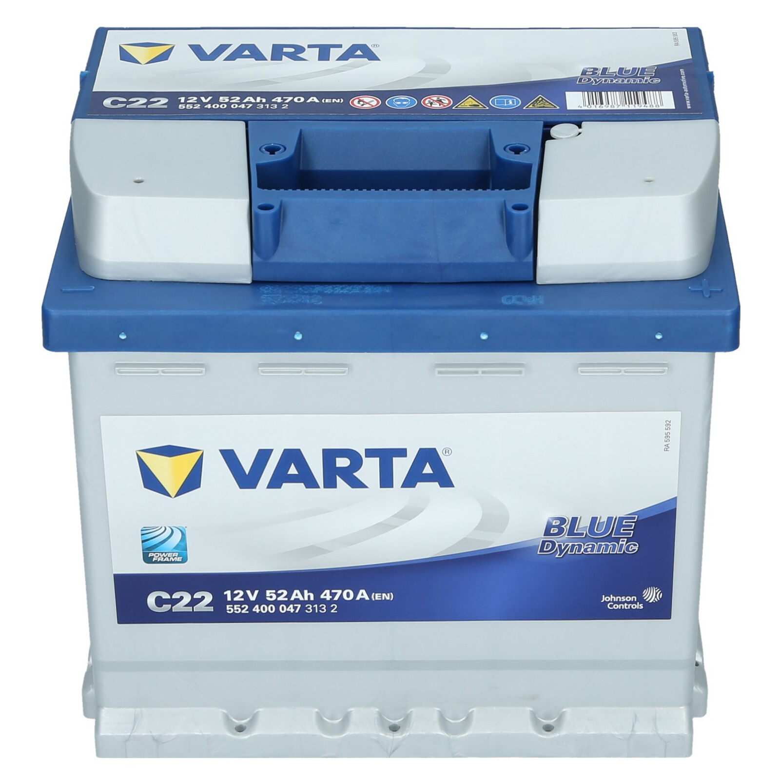 Varta C22 12V 52Ah 470A/EN Autobatterie Blue Dynamic PKW Batterie NEU ...