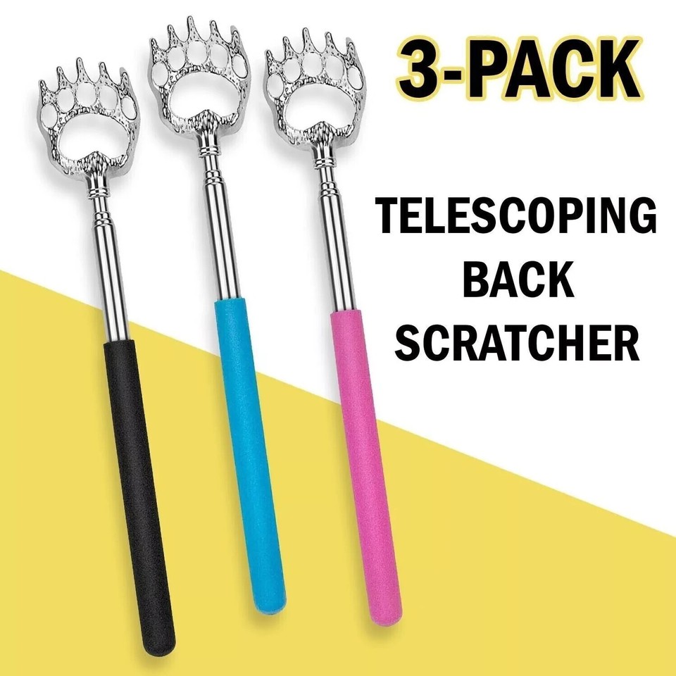 3 Pack Bear Claw Telescopic Metal Extendable Back Scratcher Back ...