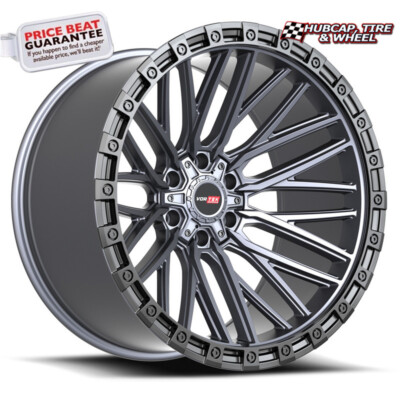Vortek VRT-608 MATTE TITANIUM WITH BLACK BEAD RING - 20X10 - 6x135 BP, -24MM Ofs | eBay