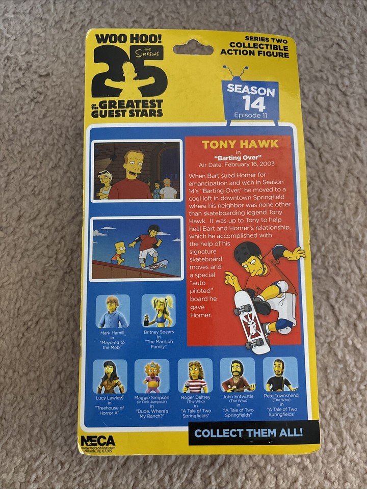 The Simpsons 25th Anniversary Series 2 Tony Hawk 5" Action Figure Neca ...