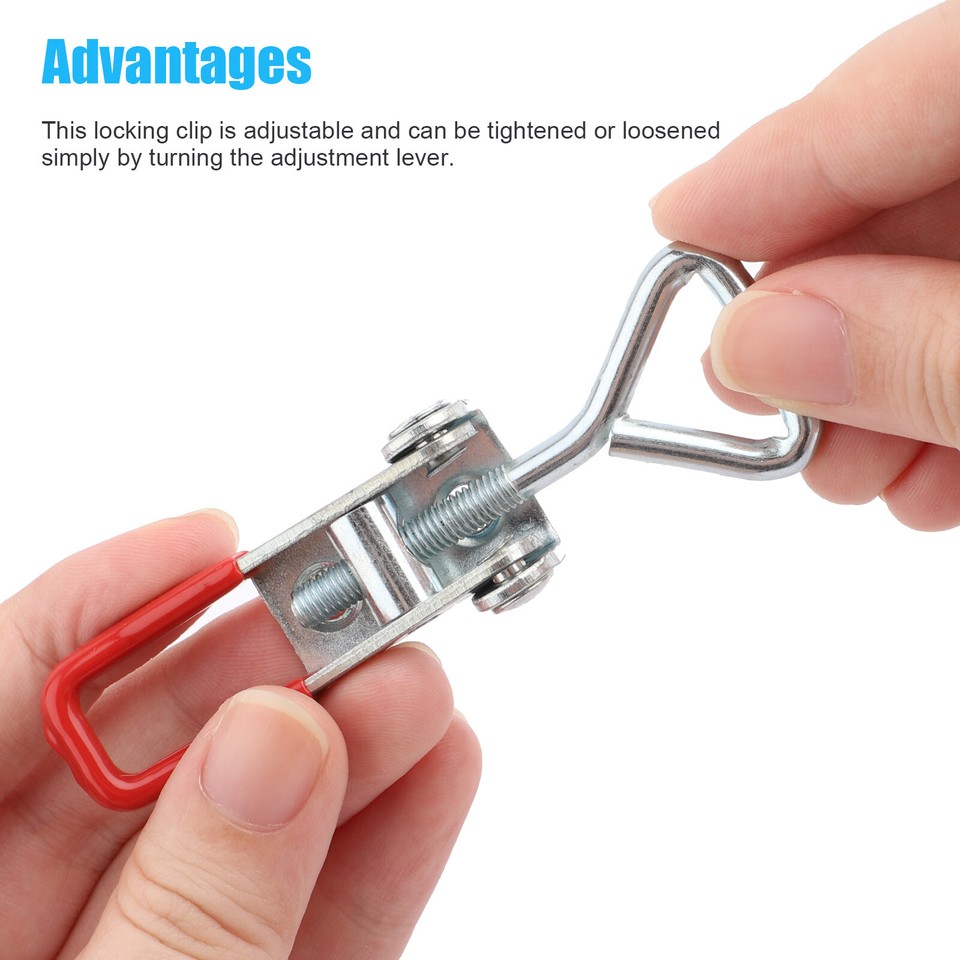 2 PCS Steel Toggle Latch Catch Adjustable Lock Clamp Anti-rust Clip For ...