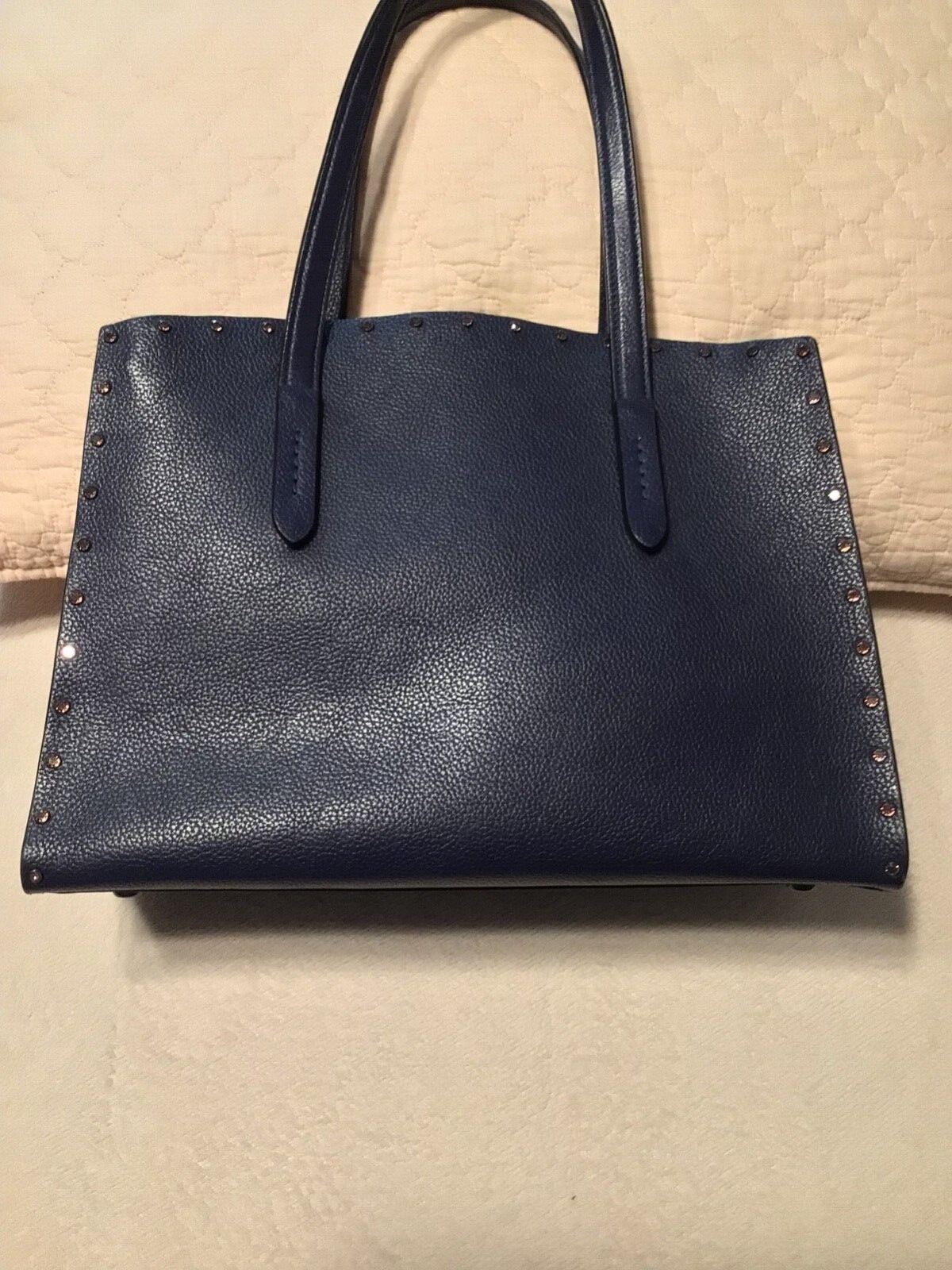 Coach Charlie Crystal Rivet Blue Purse - Gem