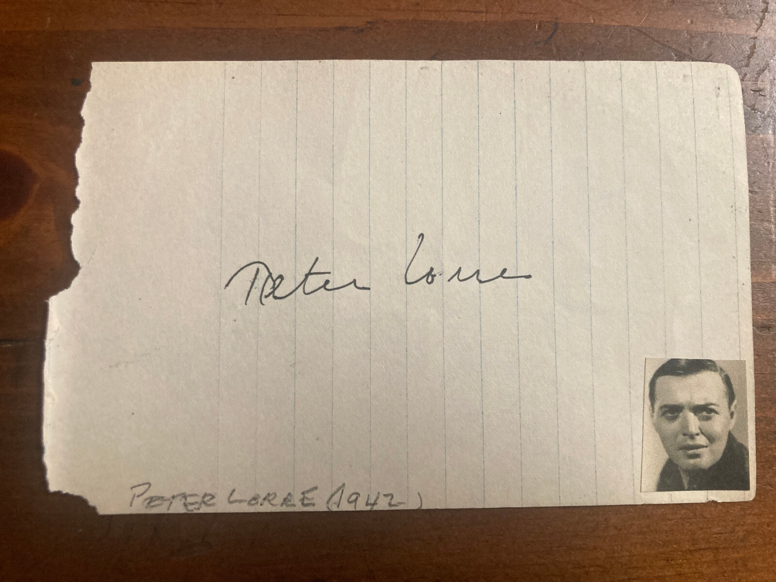 Peter Lorre Signed Autograph Signature 5.5x3.5" Vintage Cut Paper ...