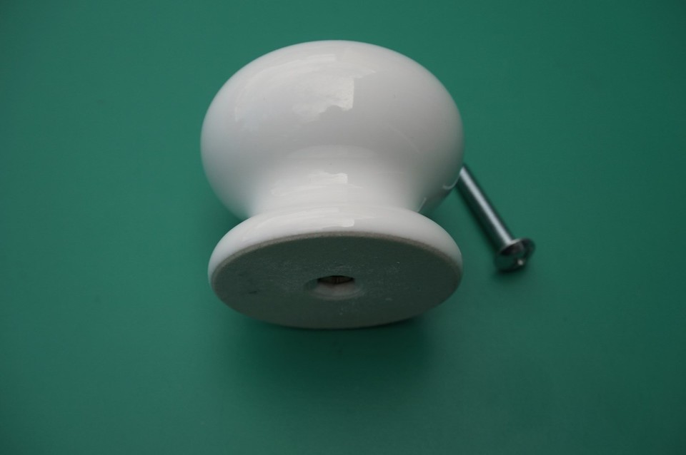 5 Sizes White Porcelain Ceramic Knob Antique Style Cabinet Knobs ...