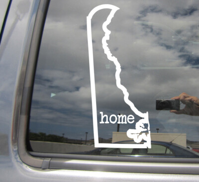 Delaware State Home Outline Car Truck Bumper Window Vinyl Decal Sticker ...