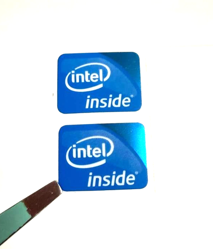 2 x Intel Inside Desktop / Laptop Sticker Label Logo Decal 21mm x 15mm ...