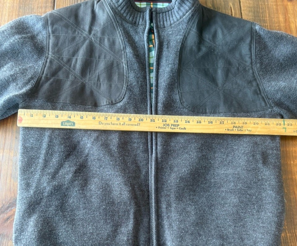Orvis Mens Shooting Hunting Bomber Jacket Medium Brown Wool Full Zip ...