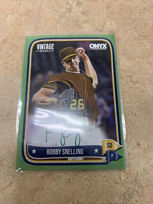 ROBBY SNELLING 2024 ONYX VINTAGE BASEBALL ON CARD AUTO GREEN 49/50 | eBay