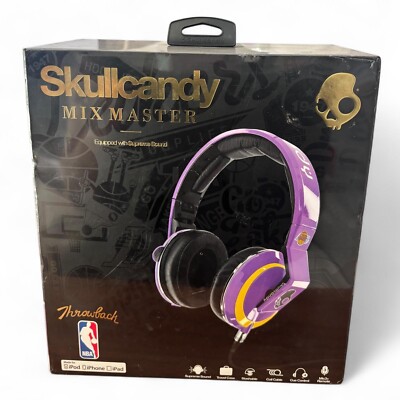 Skullcandy NBA LAKERS Mix Master Throwback Headphones/ RARE Purple ...