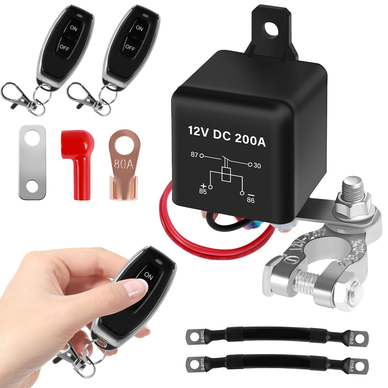 Remote Battery Disconnect Switch DC 12V 200A Battery Cut Off Switch ...
