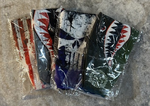 SS Airsoft Gun Barrel Cover Sock- Lot Of 4 Covers- Flag/Punisher/Shark ...