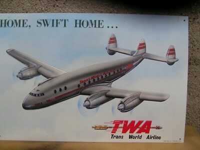 TWA AIRLINES EMBOSSED DECORATIVE METAL SIGN AAA Sign Co. New | eBay
