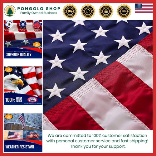 Durable 3x5 USA Flags for Outdoors - Pack of 3 with Heavy-Duty Nylon ...