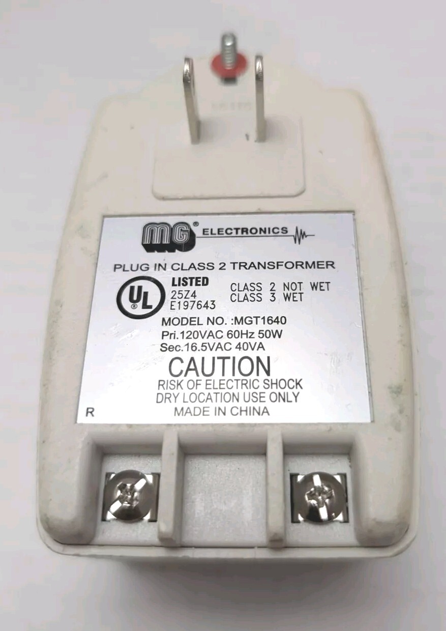MGT-1640 AC 16V Transformer 40VA Plug in adapter for Electronics ...