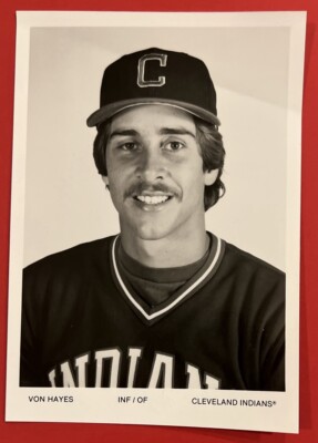 Von Hayes Cleveland Indians Team Issued Photo Card | eBay