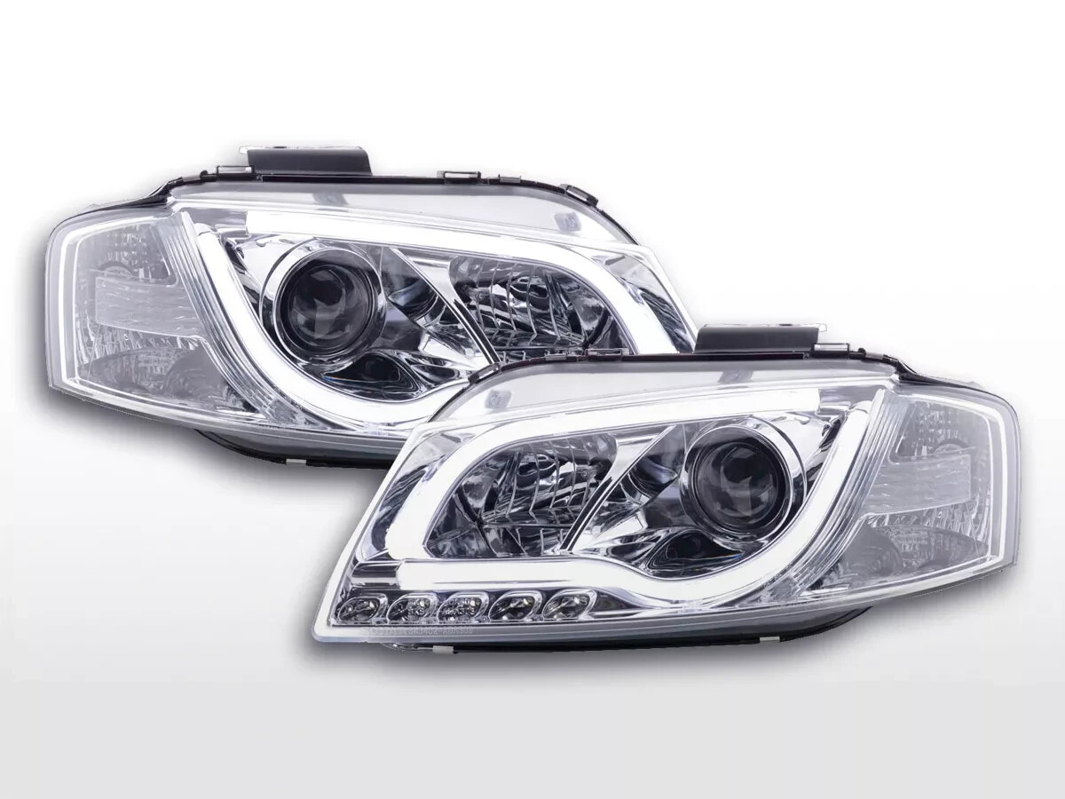 FK Pair LED DRL Headlights Halo Lightbar Audi A3 8P 8PA 03-08 BLACK S3 ...
