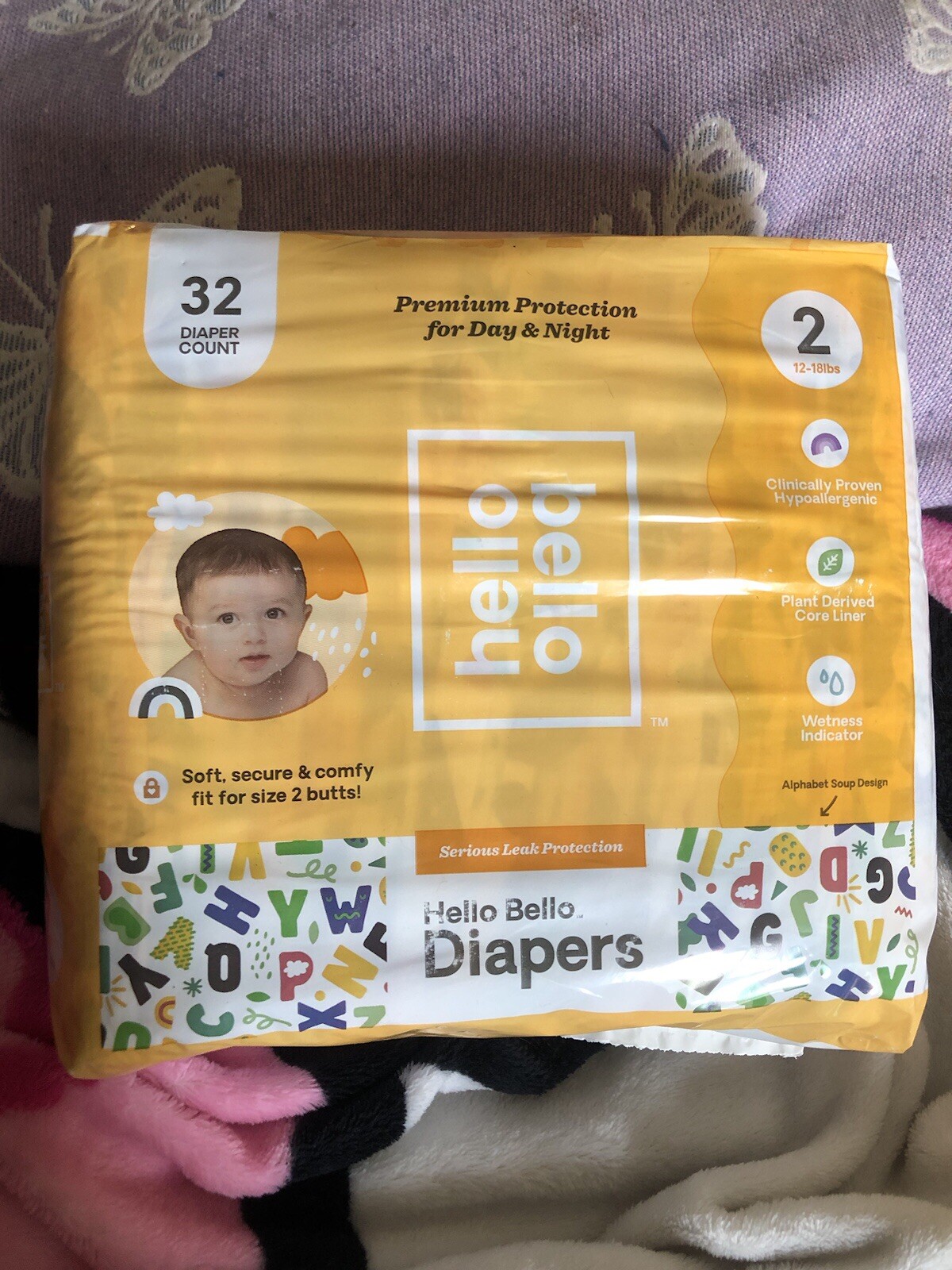 Hello Bello Diapr Alph Sp Sz2 12/18lb Ea Of 1-32 Ct | eBay