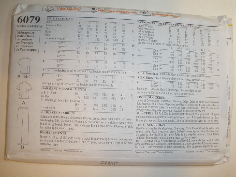 New look 6079 Size 8-18 pattern Ruffle Button front top sleeveless ...