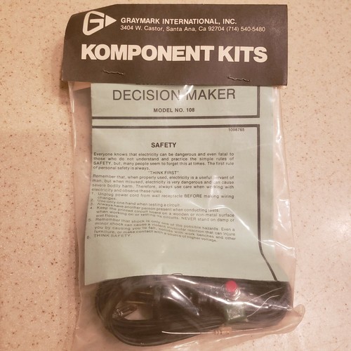 Vintage GRAYMARK International KOMPONENT KIT Model 108 Decision Maker w ...